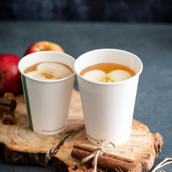 Vegware Single Wall Compostable White Hot Cups – TheLotusGroup - Good For The Earth, Good For Us